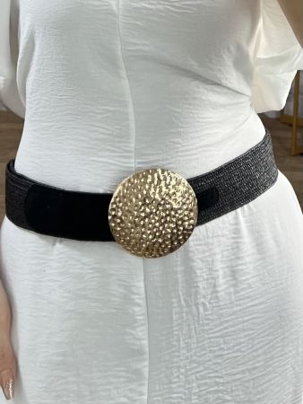 Glow Fashion Γυναικεία Ρούχα Elastic Belt-Disk/Black